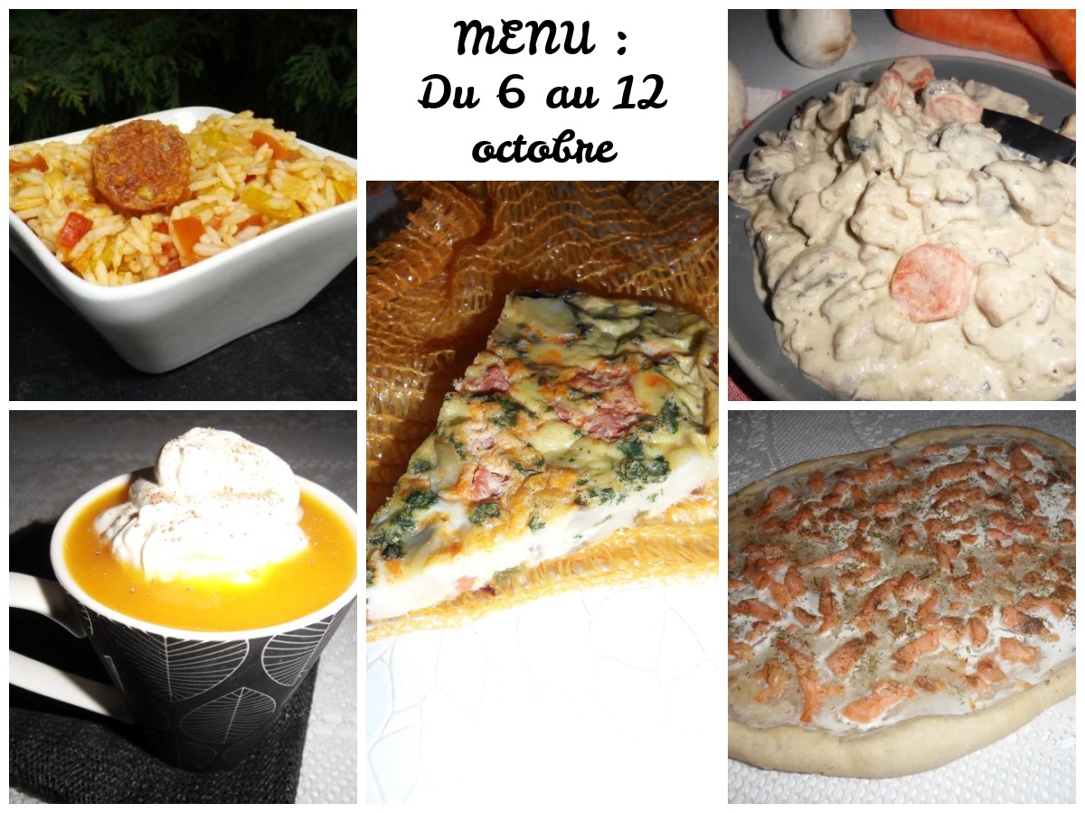 Menu Gourmand de la semaine : du 6 au 12 octobre